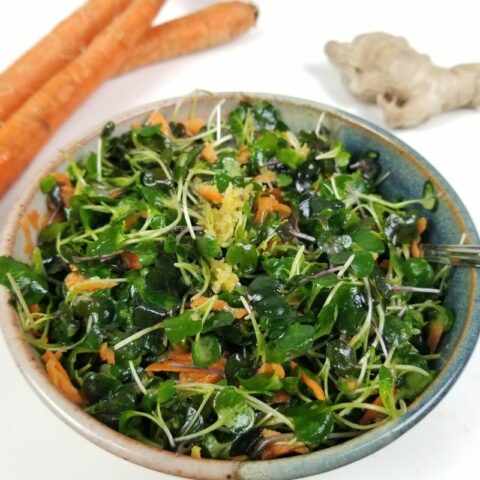 Easy Microgreen Salad With Fresh Ginger Dressing